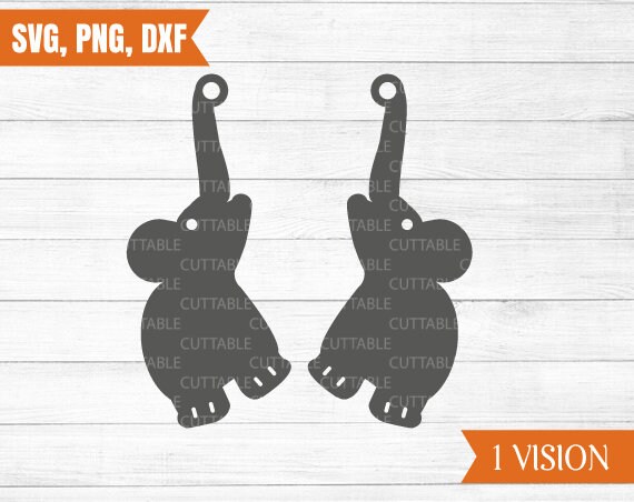Elephant Earrings SVG 1 Earring Cut File Elephant Decoration - Etsy