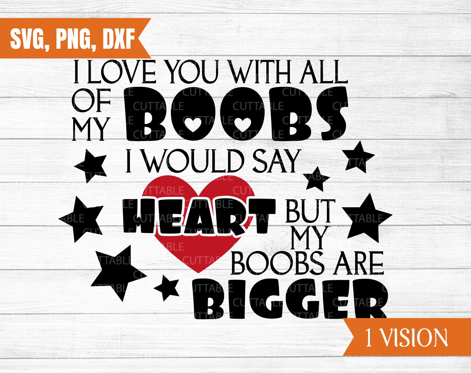 I love you with all of my boobs I would say heart but my boobs | Etsy