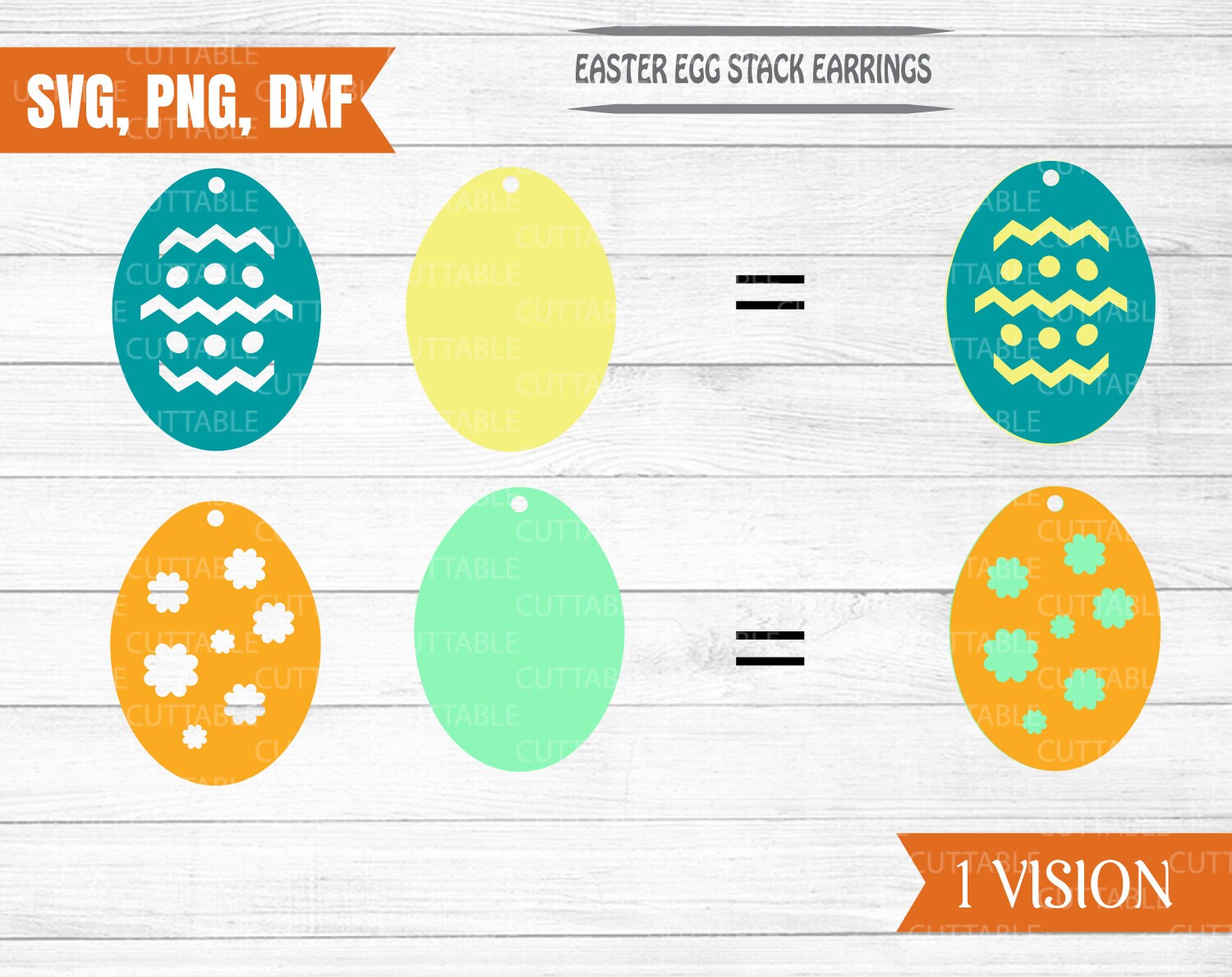 Easter Egg Earring Cut Files Stacked Earrings Svg Bunny - Etsy