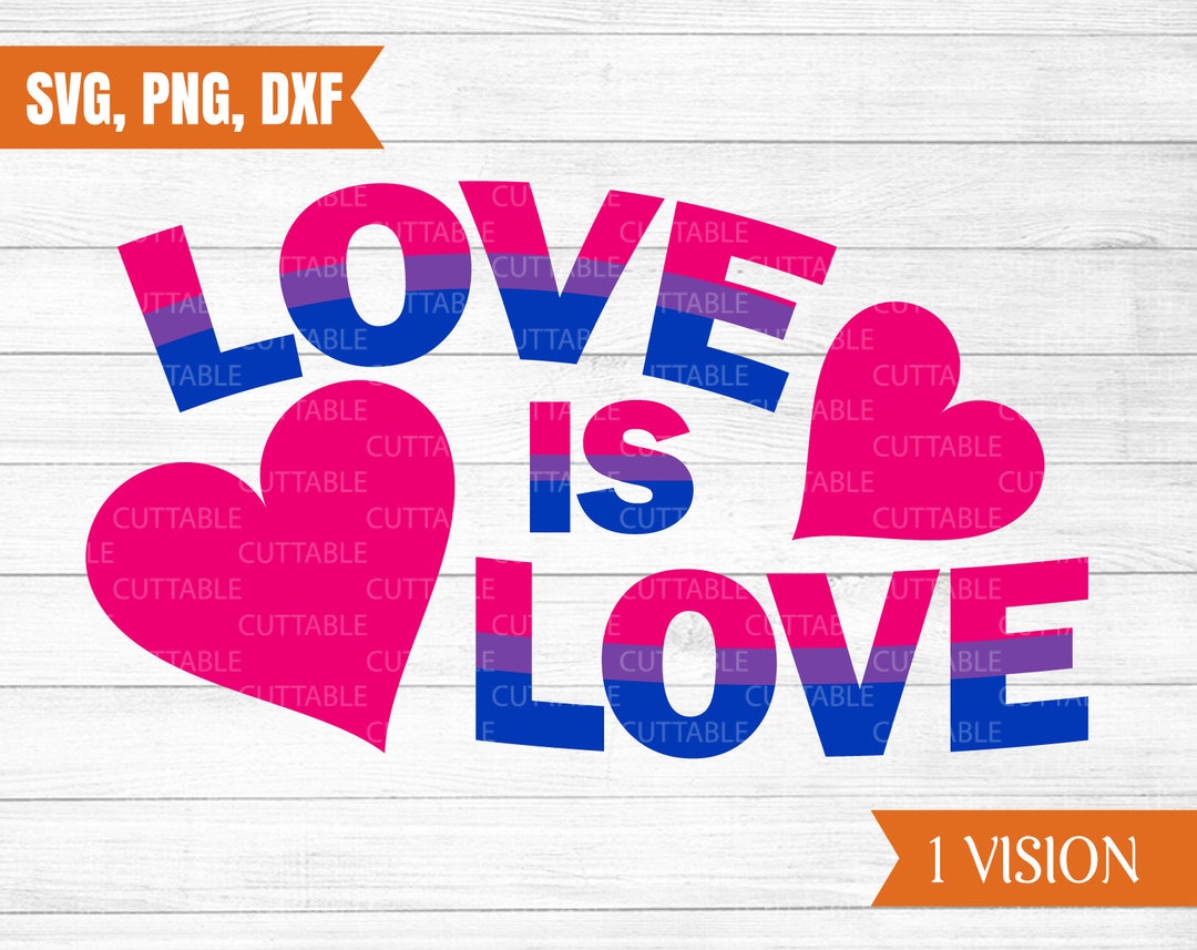 Love is Love Svg, Bi Cut File, Bisexual Love Hearts, Pride Svg, Proud ...