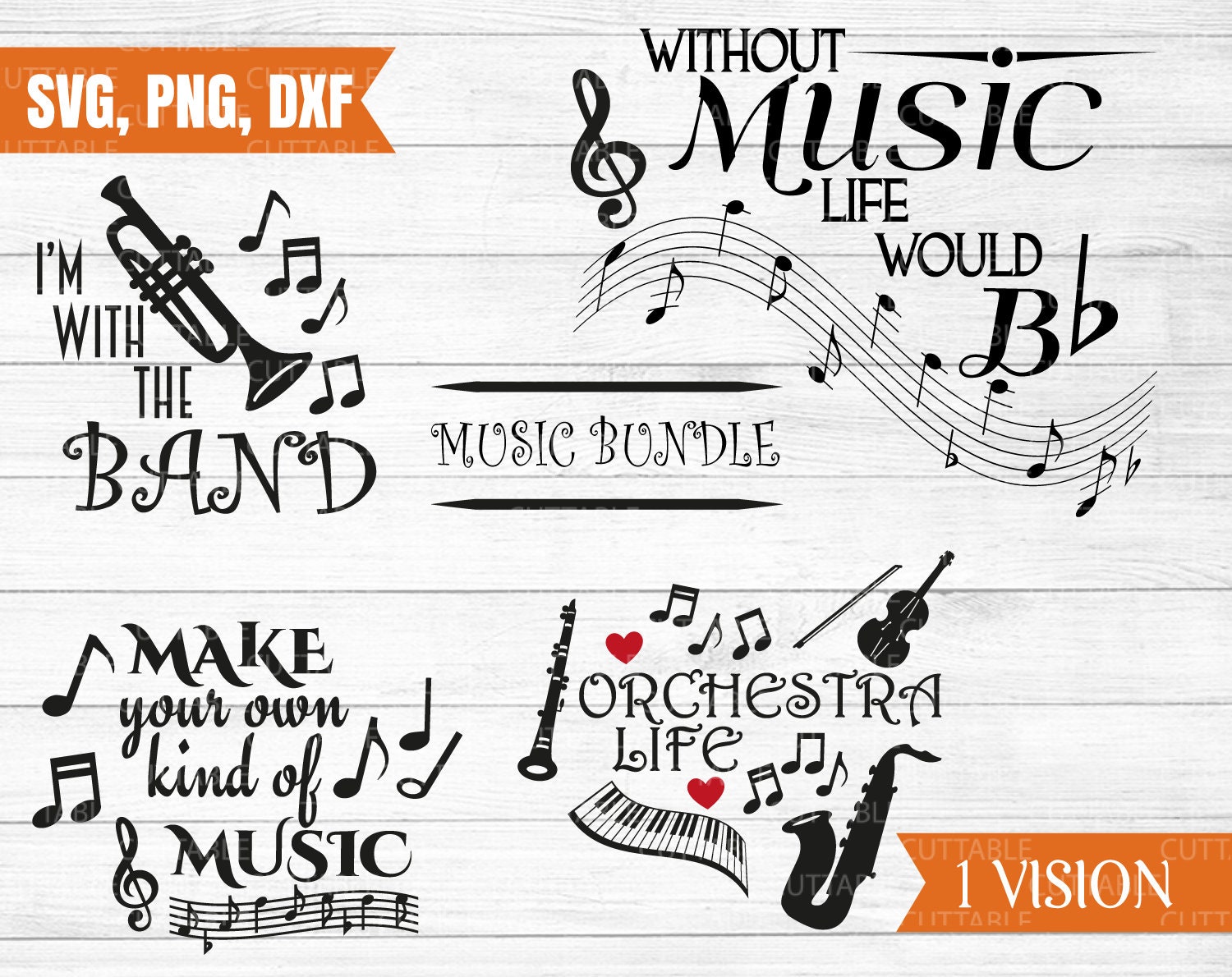 Music SVG Bundle 4 Music Quotes Make Your Own Kind of Music - Etsy UK