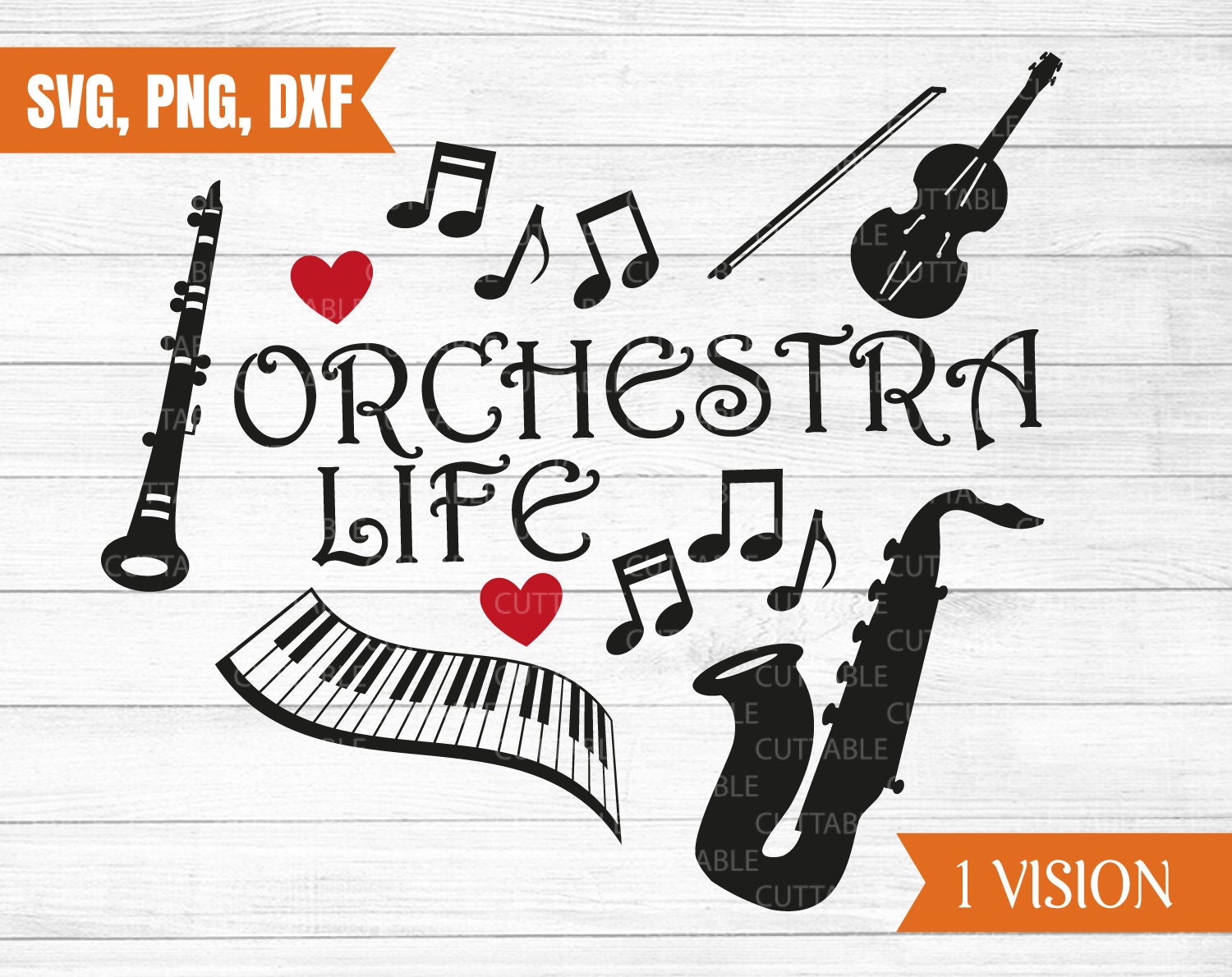 Orchestra Life, Music Svg, Music Cut File, Music Notes, Wall Art Svg ...