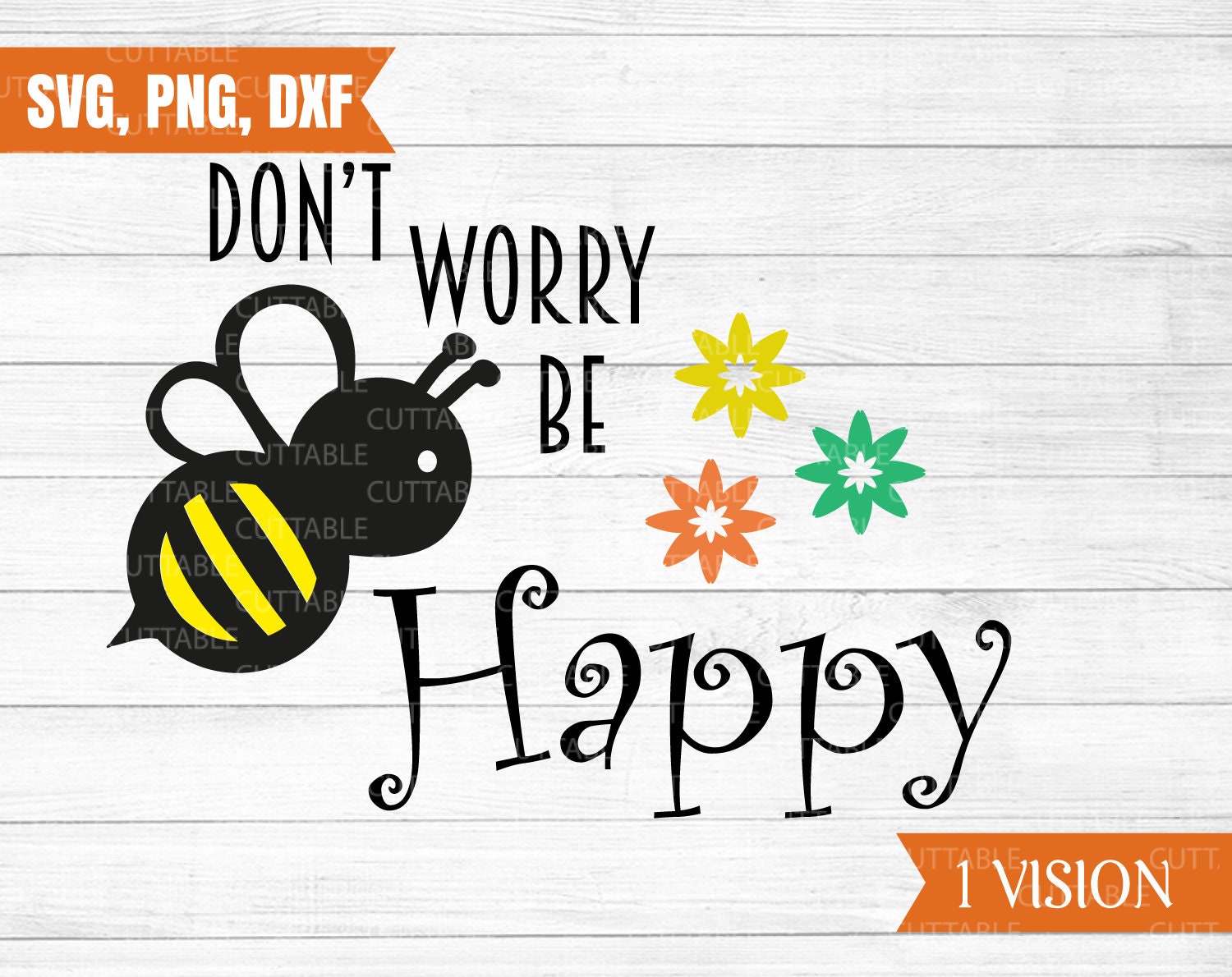 Don't Worry Be Happy Svg Wall Art Cut File Love Bees - Etsy Australia
