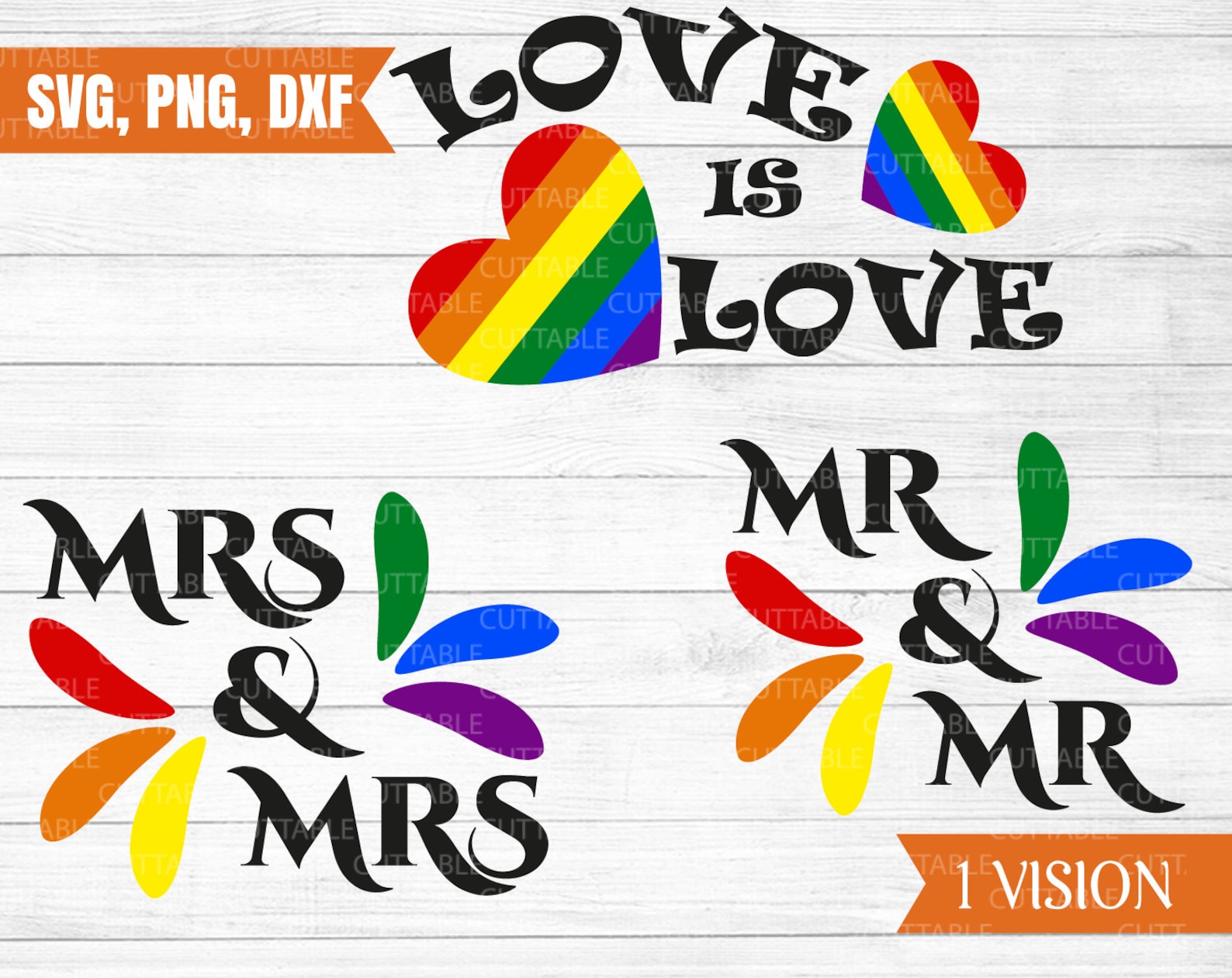 Lgbt Svg Bundle Gay Lesbian Bi Trans Cut File Rainbow Etsy