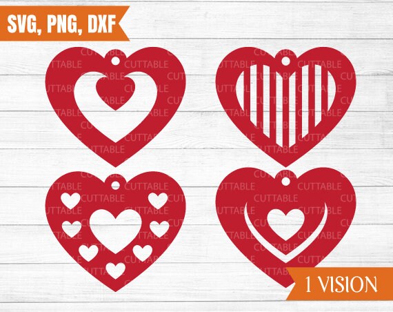 Heart Earring svg heart template cut files 12 hearts | Etsy