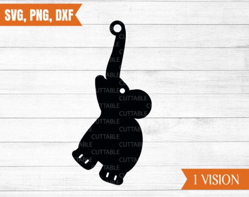 Elephant Earrings SVG 1 Earring Cut File Elephant Decoration - Etsy