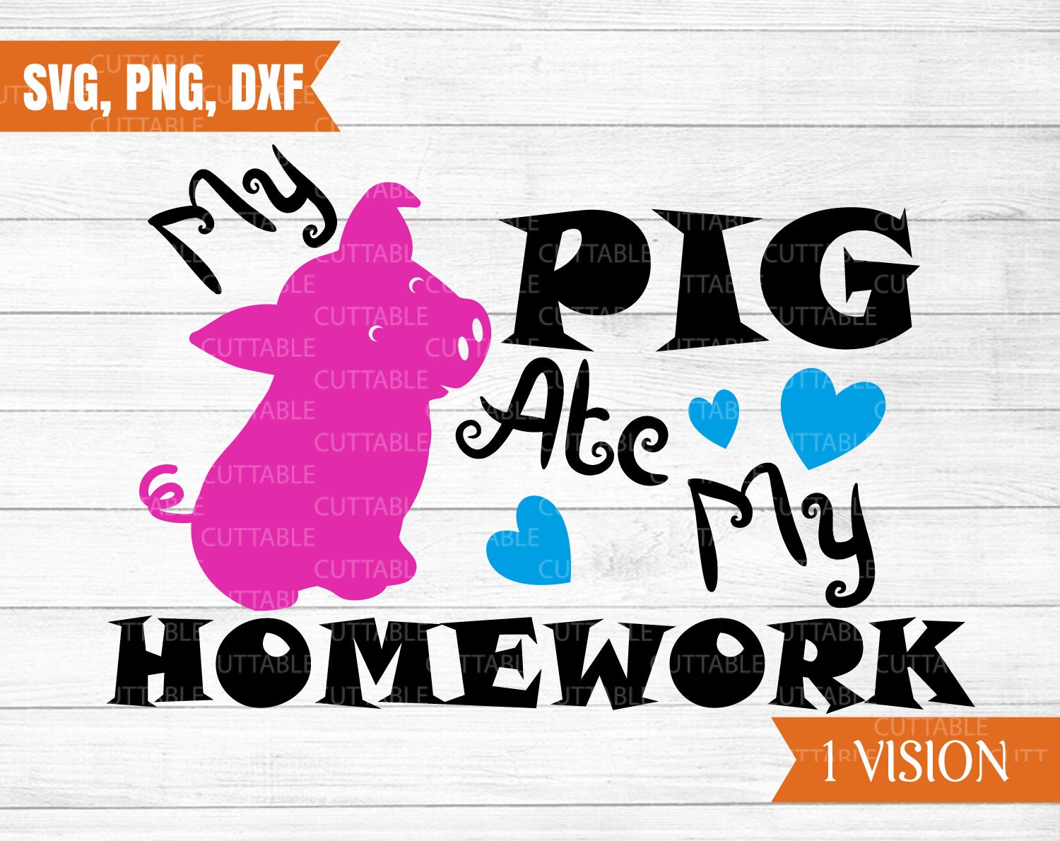 Back to School Svg My Pig Ate My Homework Cut File Piglet | Etsy
