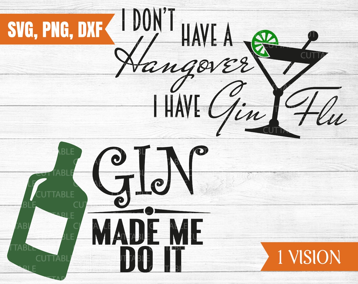 Gin Bundle SVG 8 Gin Lover Cut Files Gin SVGS Let the Fun - Etsy