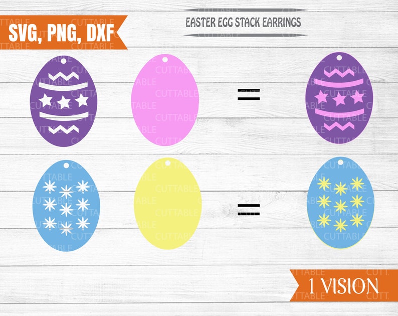 Easter Egg Earring Cut Files Stacked Earrings Svg Bunny - Etsy