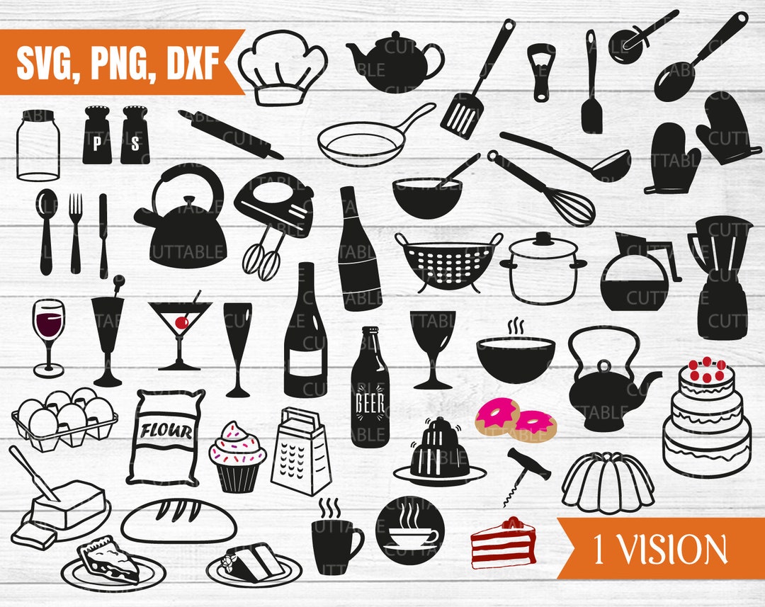 Mega Kitchen Bundle, Bakers Svg, Chef Svg, Cook Svg, Baking Cut Files ...