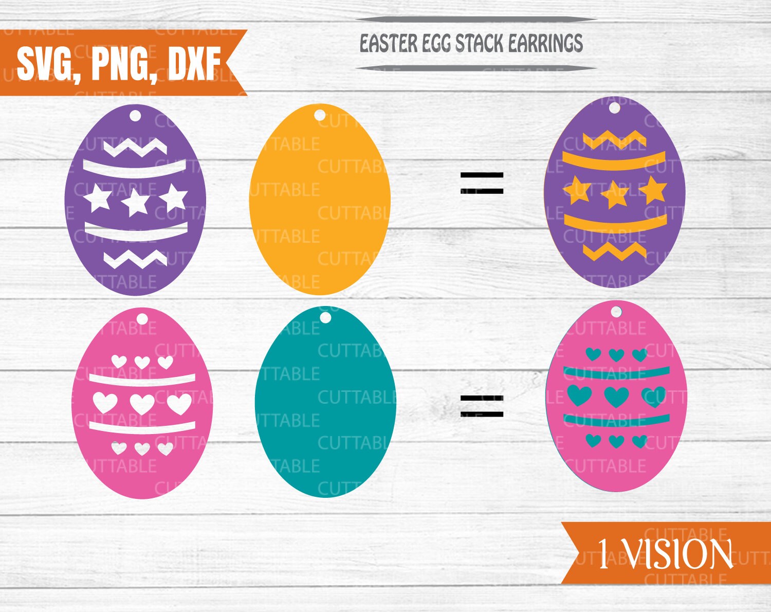 Easter Egg Earring Cut Files Stacked Earrings Svg Bunny - Etsy