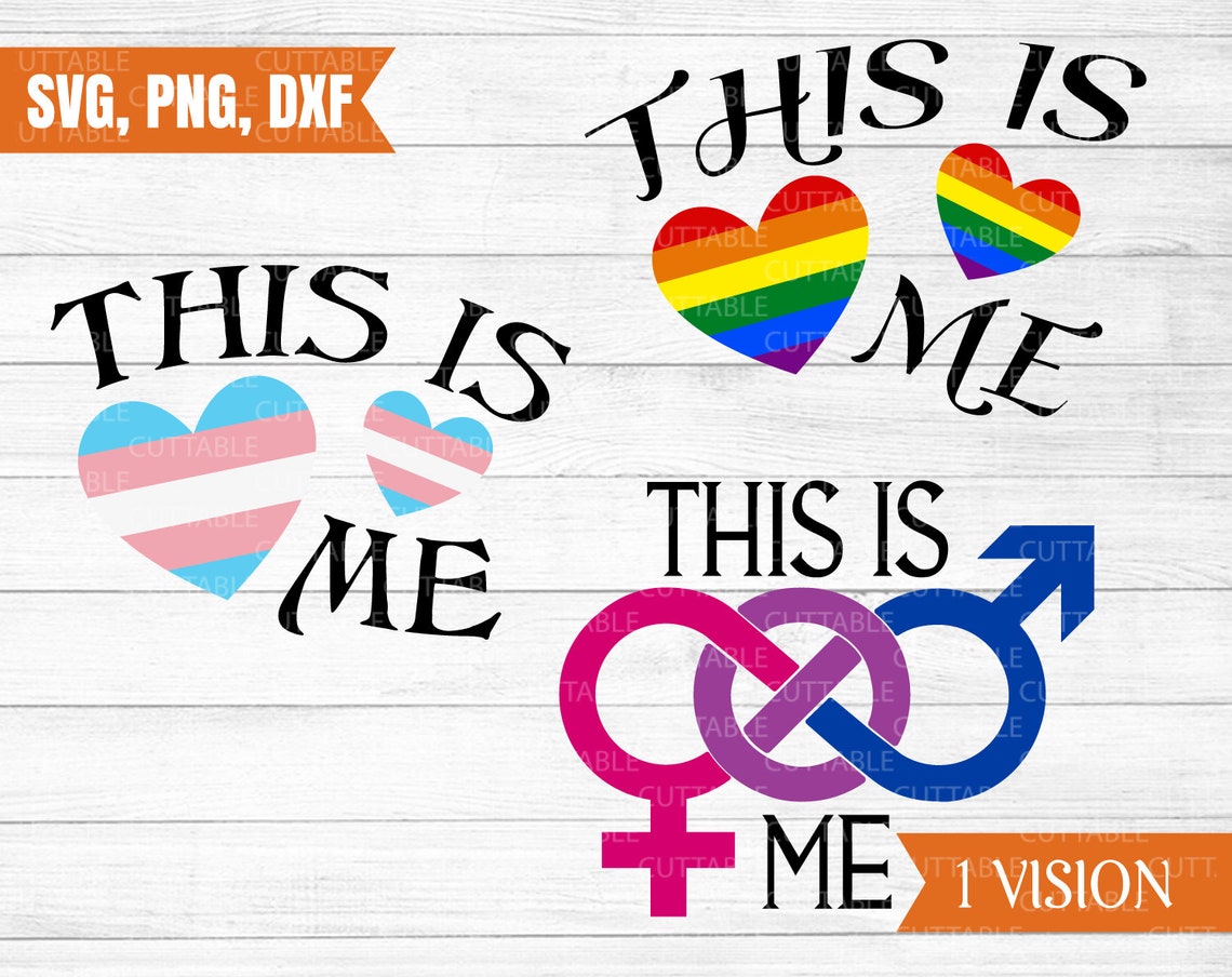 LGBT Svg Bundle Gay Lesbian Bi Trans Cut File Rainbow - Etsy