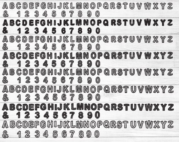 Alphabet SVG Bundle 8 Sets Full Alphabet Patterned Letters & | Etsy