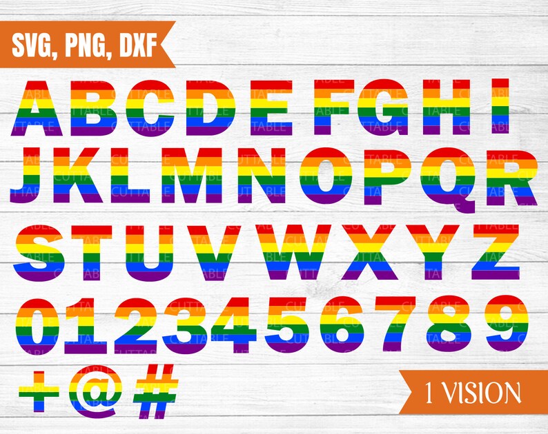 LGBTQ Alphabet and Numbers Svg Pride Alphabet Cut Files | Etsy