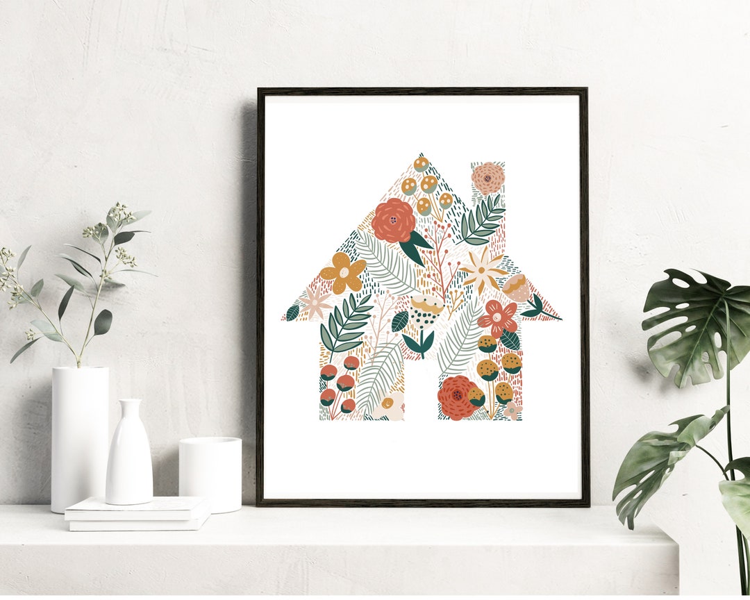 Botanical House DIGITAL Art - Etsy