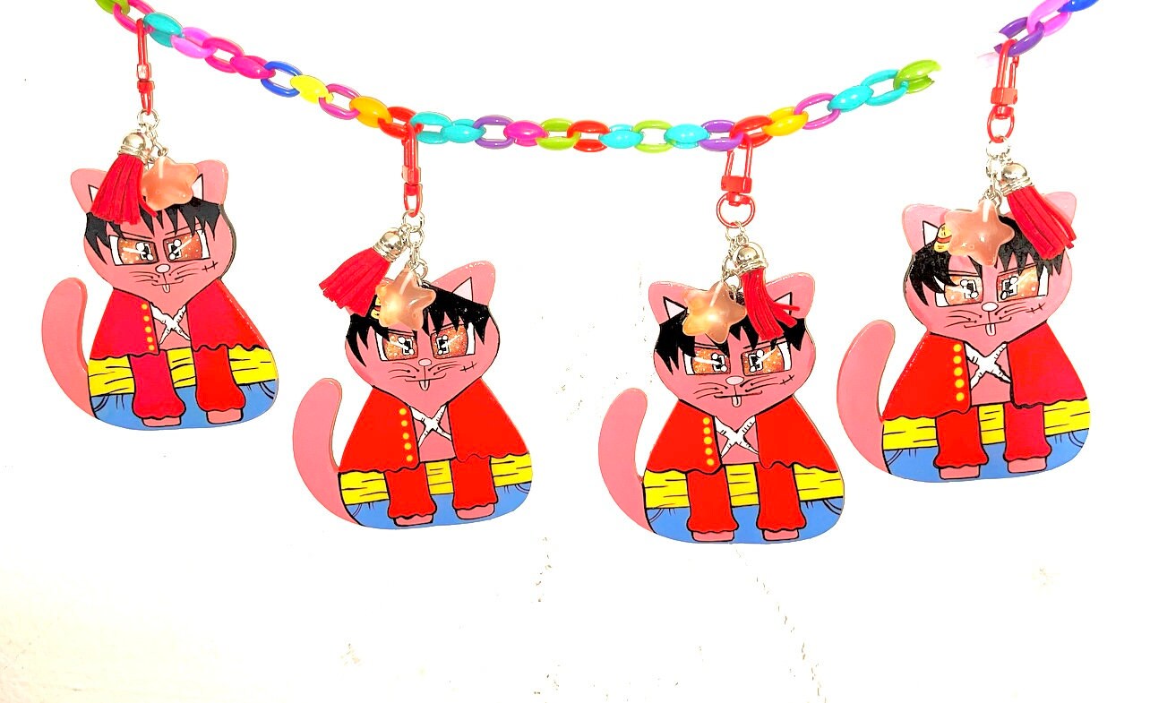 Monkey D Luffy Cat Keychain - Etsy