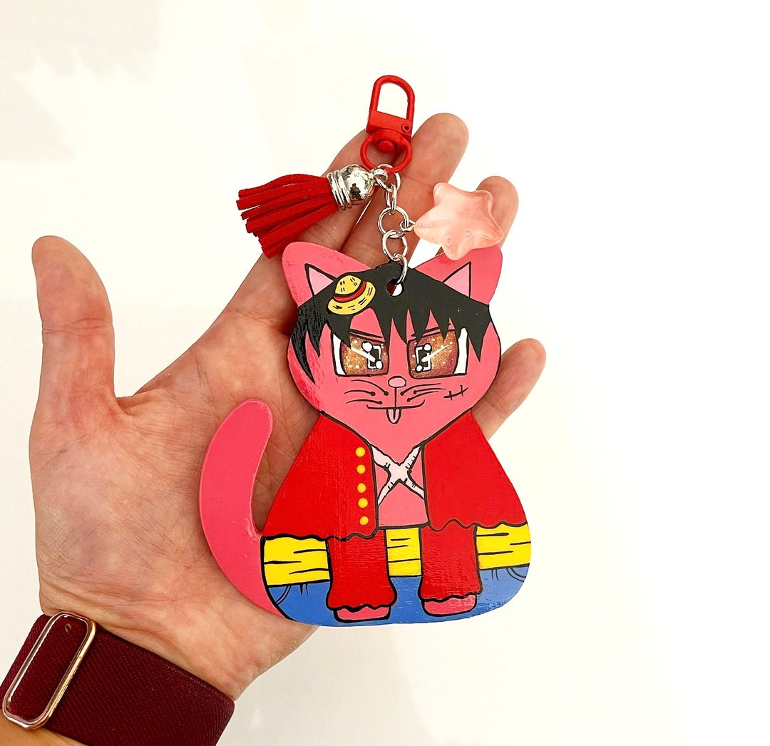 Monkey D Luffy Cat Keychain - Etsy