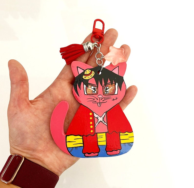 Monkey D Luffy Cat Keychain - Etsy