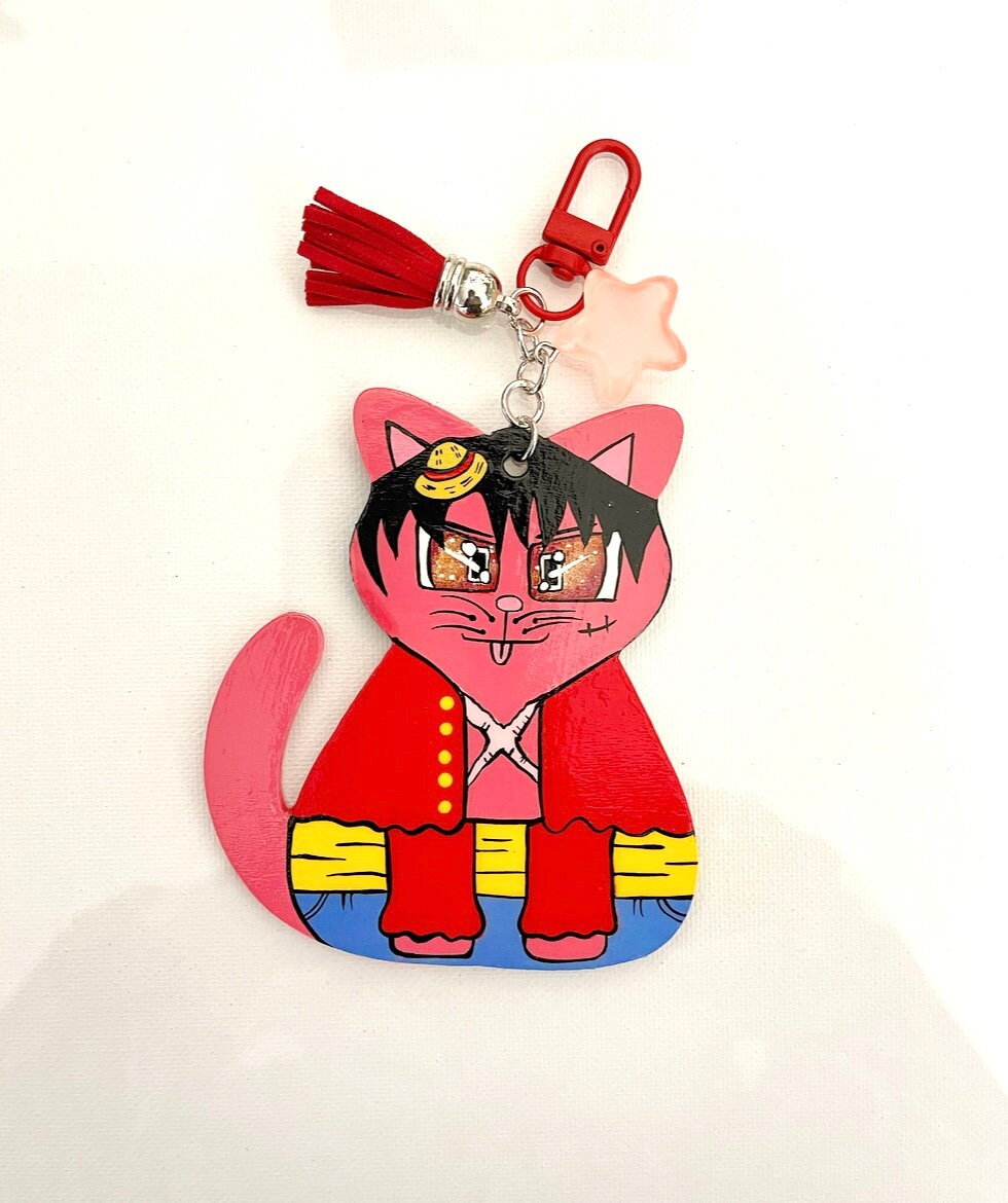 Monkey D Luffy Cat Keychain - Etsy