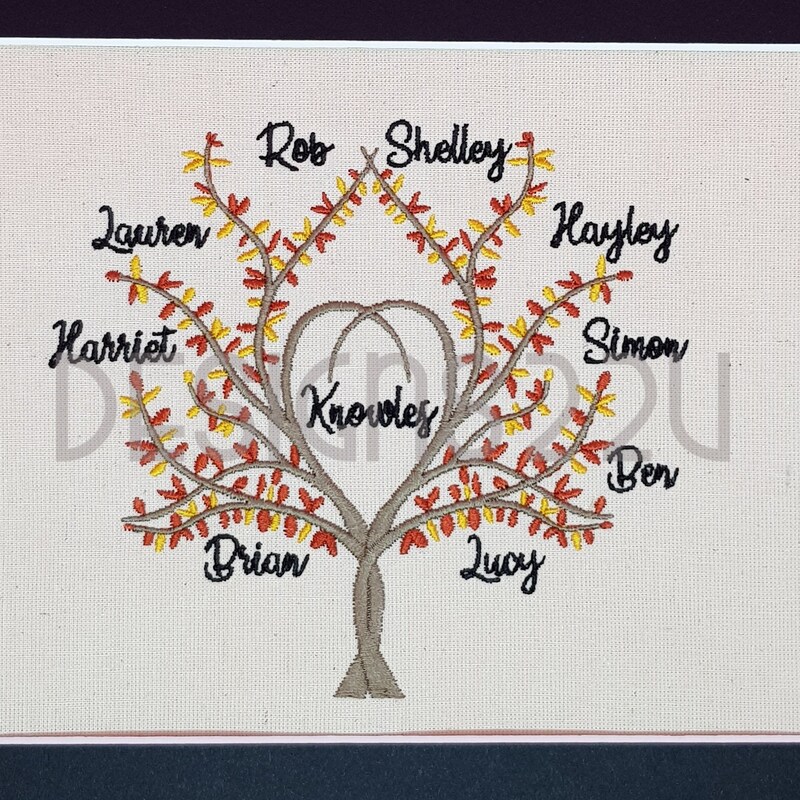 Embroidered Family Tree - Etsy