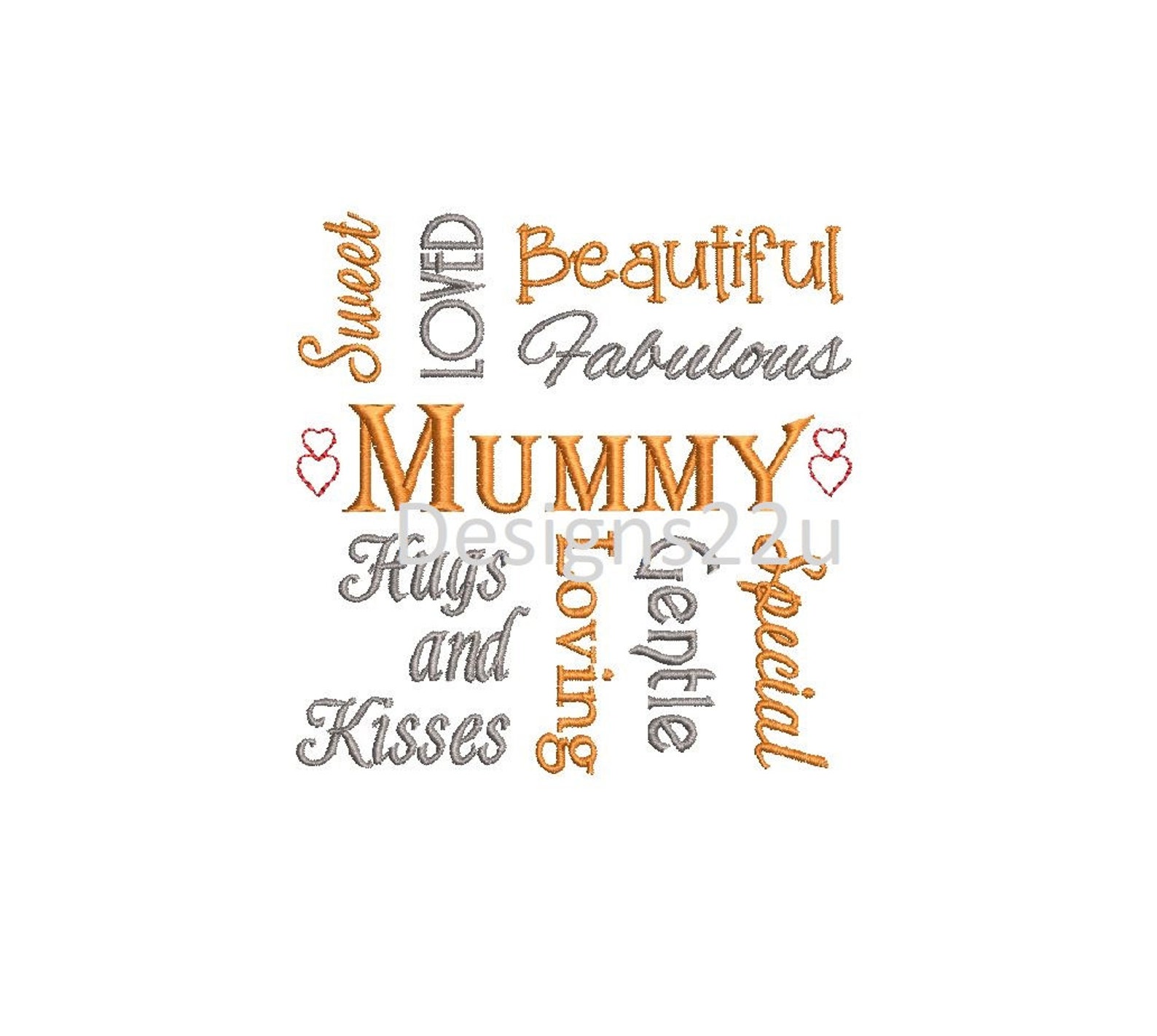 Mummy Word Art/cloud Digitized Machine Embroidery Design 44 - Etsy Canada
