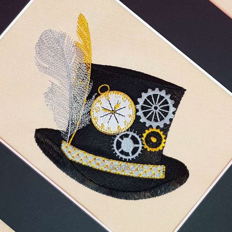Steampunk Hat Digitized Machine Embroidery Design Digital | Etsy