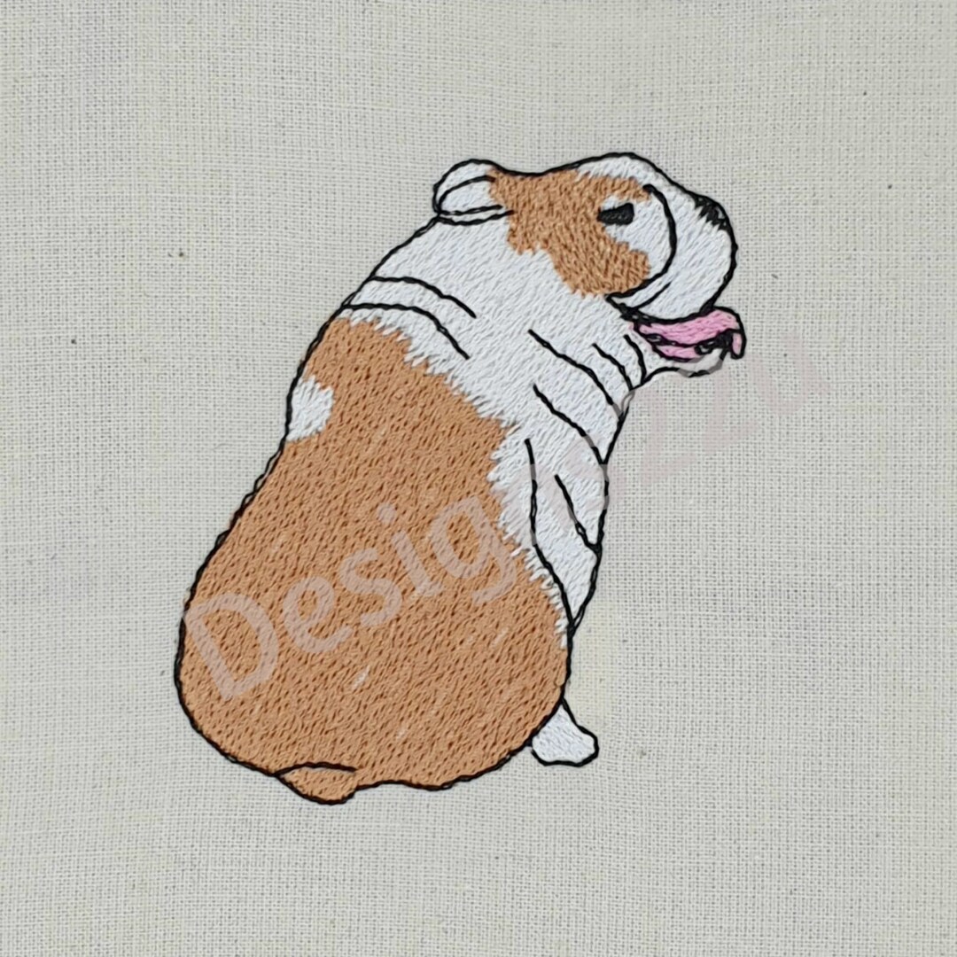 Bulldog Dog Back Digitized Machine Embroidery Design Digital Download ...