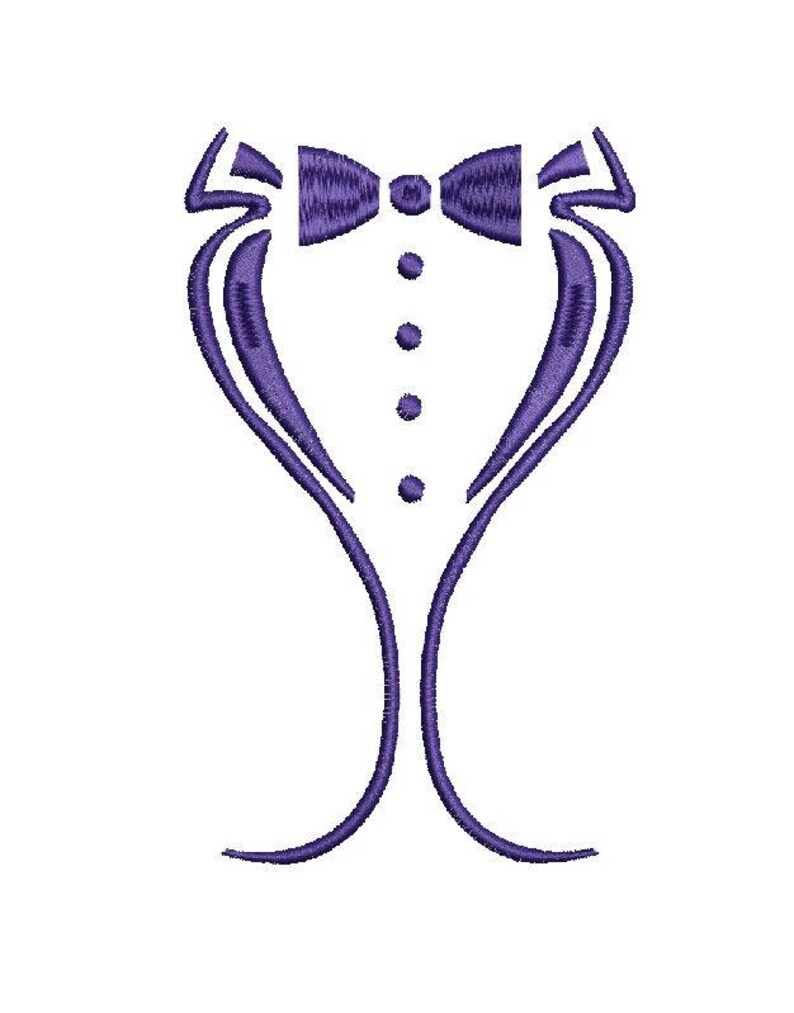 Tuxedo 2 Sizes Digitized Machine Embroidery Design Digital | Etsy