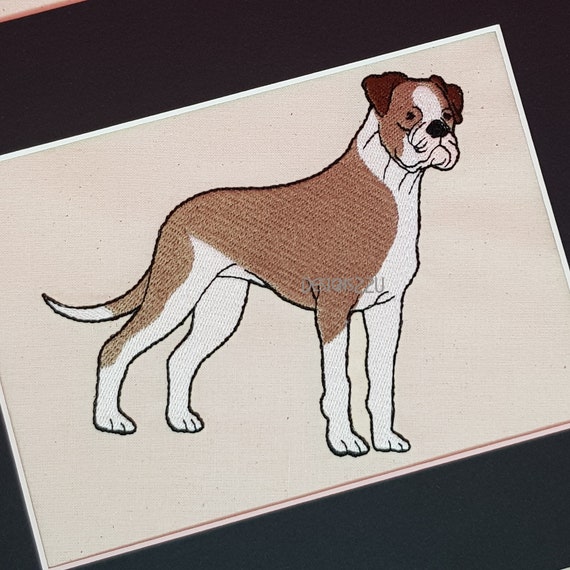 Perro bóxer con orejas flácidas y cola digitalizada máquina | Etsy