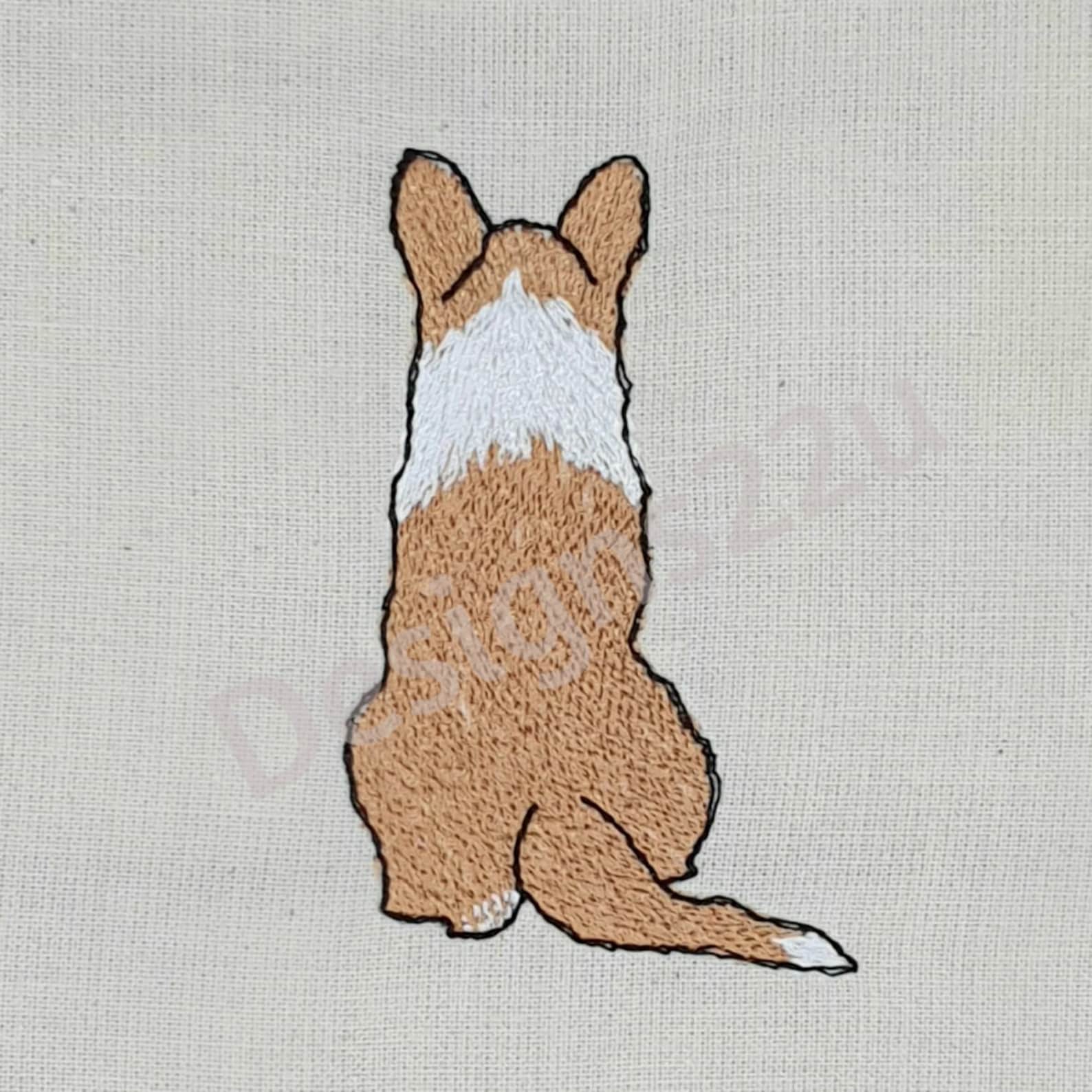 Corgi Dog Back Digitized Machine Embroidery Design Digital | Etsy