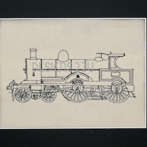 Vintage British Steam Engine Black Work Digitized Machine Embroidery ...