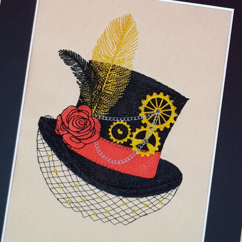 Steampunk Rose Hat Digitized Machine Embroidery Design Digital - Etsy