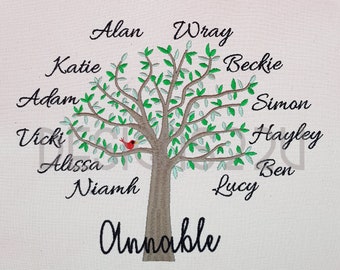 Family Tree Digitized Machine Embroidery Design Fully | Etsy