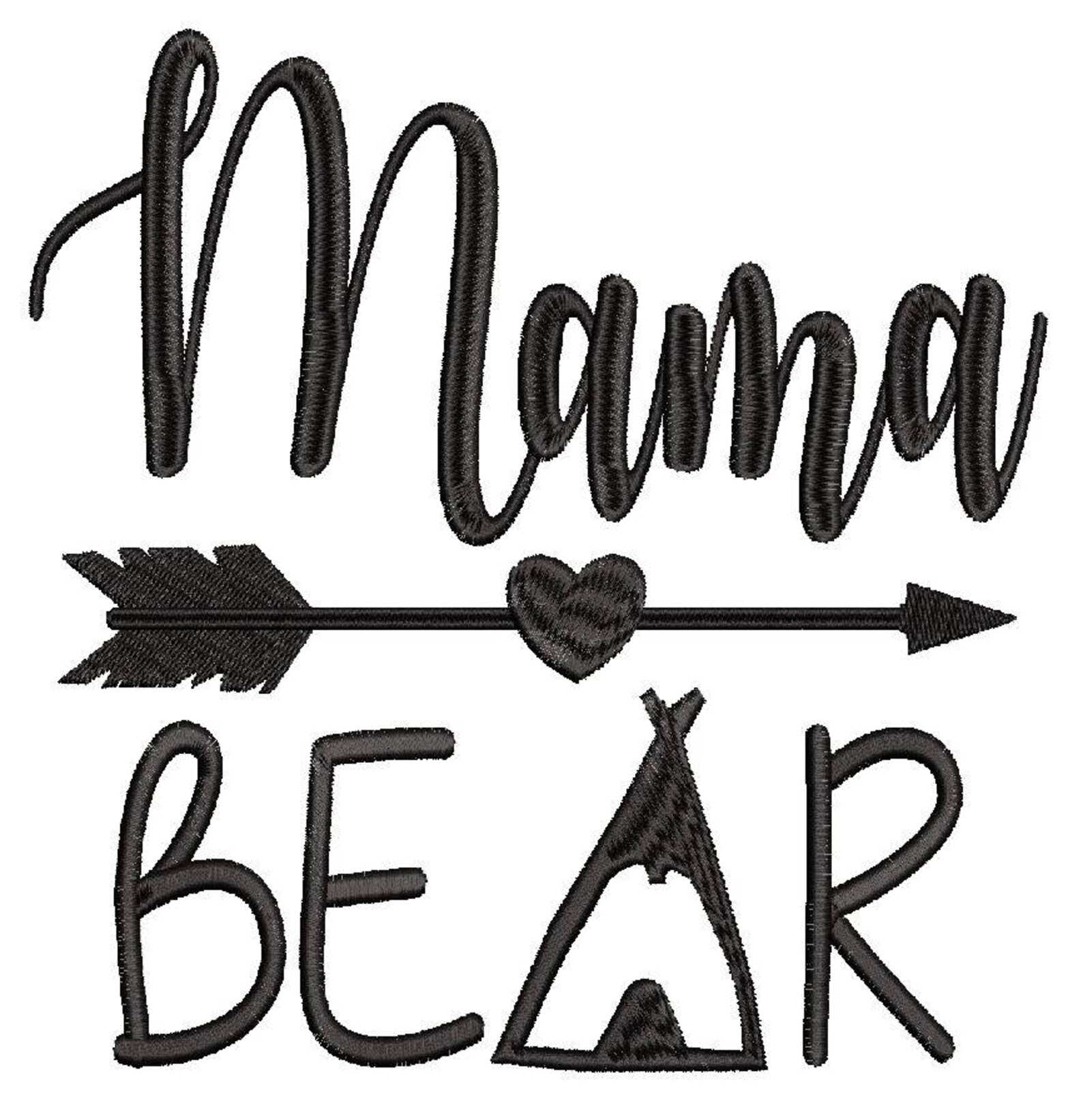 Mama Bear 4 Sizes Digitized Machine Embroidery Design Digital | Etsy