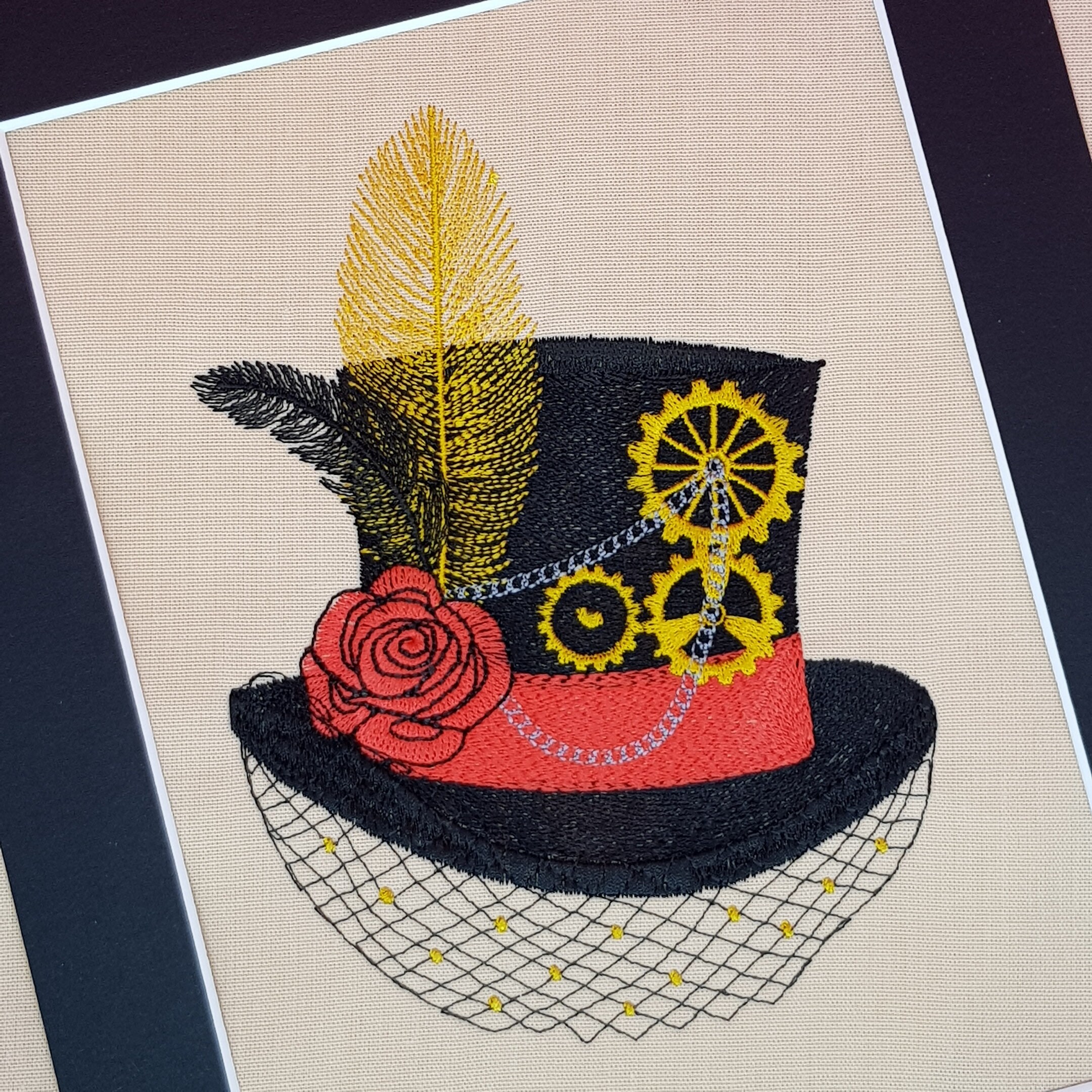 Steampunk Rose Hat Digitized Machine Embroidery Design Digital | Etsy