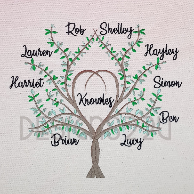Embroidered Family Tree - Etsy