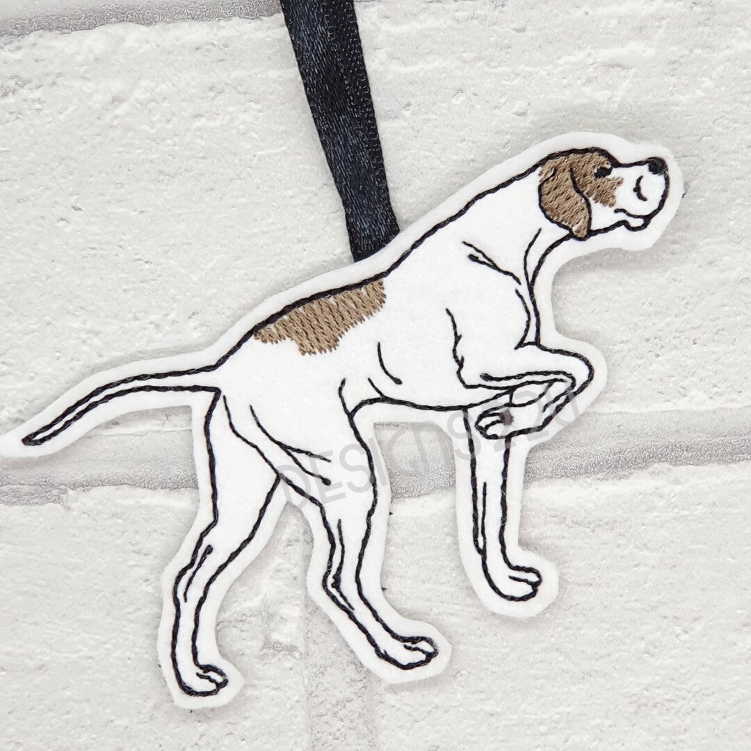 English Pointer ITH Ornament Digitized Machine Embroidery Design 4x4 ...