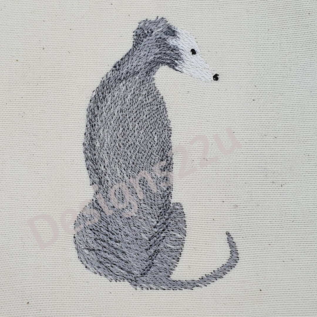 Whippet Dog Back Digitized Machine Embroidery Design Download 4x4 Great ...