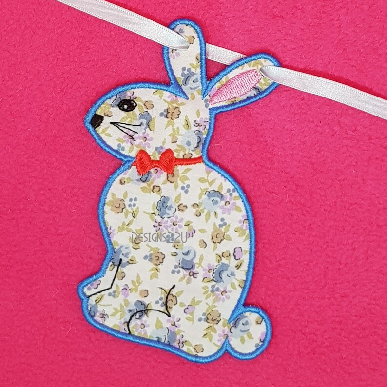 ITH Bunny Satin Edge Applique Bunting Digitized Machine - Etsy UK