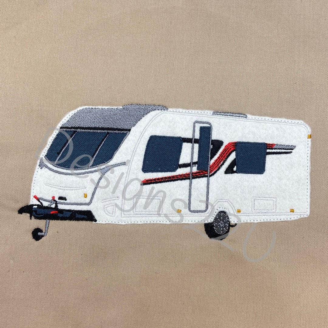 Modern Caravan Filled & Raw Edge Digitized Machine Embroidery Design ...