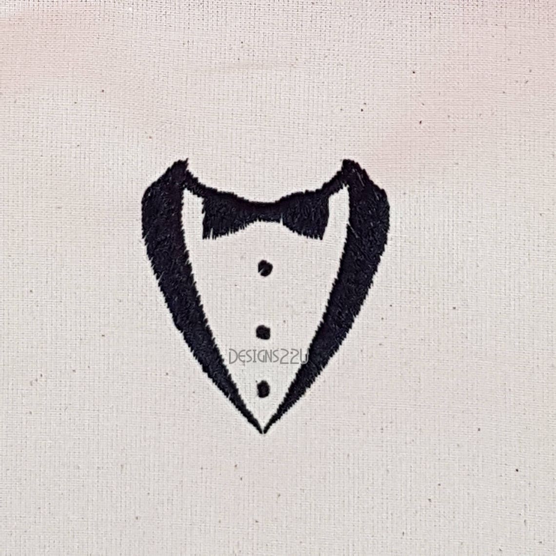 Tuxedo 2 Sizes Digitized Machine Embroidery Design Digital | Etsy