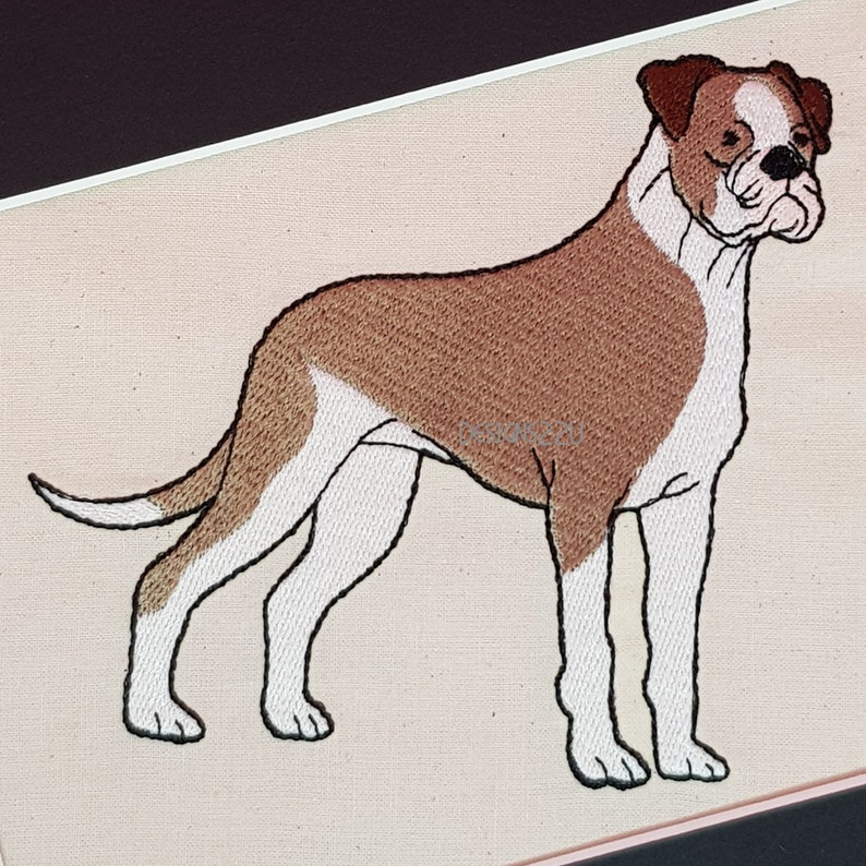 Perro bóxer con orejas flácidas y cola digitalizada máquina - Etsy España