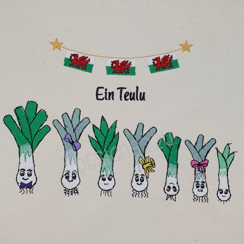 Leek Family Digitized Machine Embroidery Individual Design to - Etsy