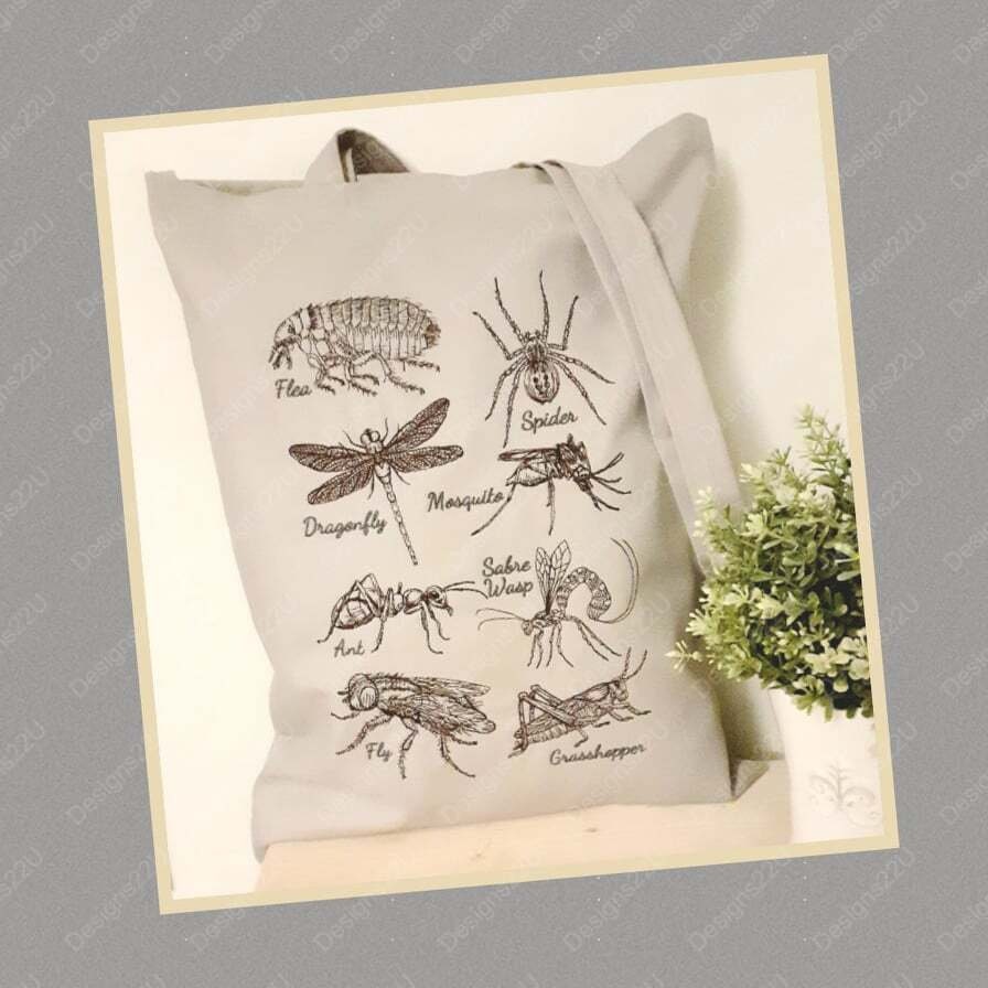 Individual Insect Linework Ant Dragonfly Flea Fly - Etsy