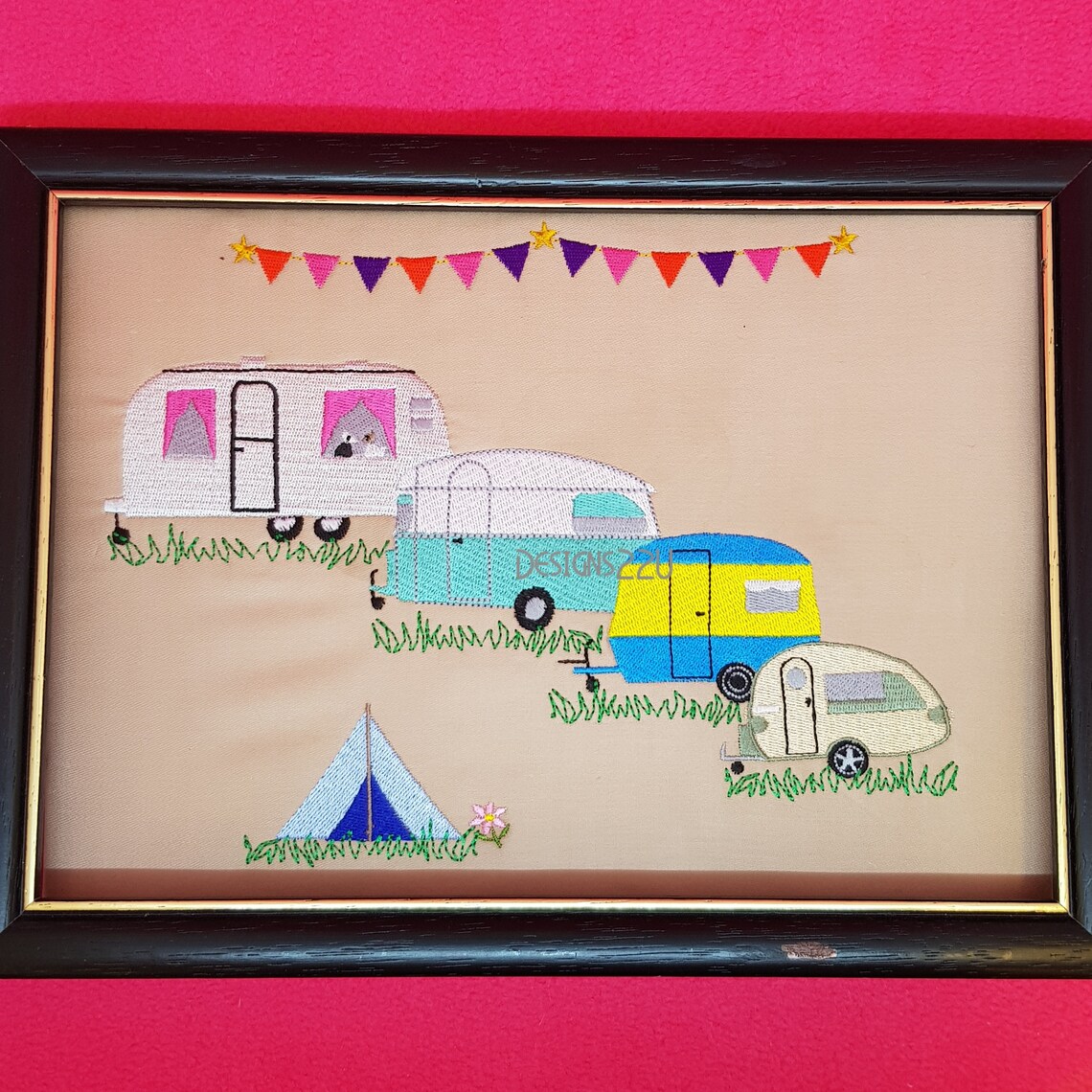 Caravan Family Digitized Machine Embroidery Design Mum Dad - Etsy