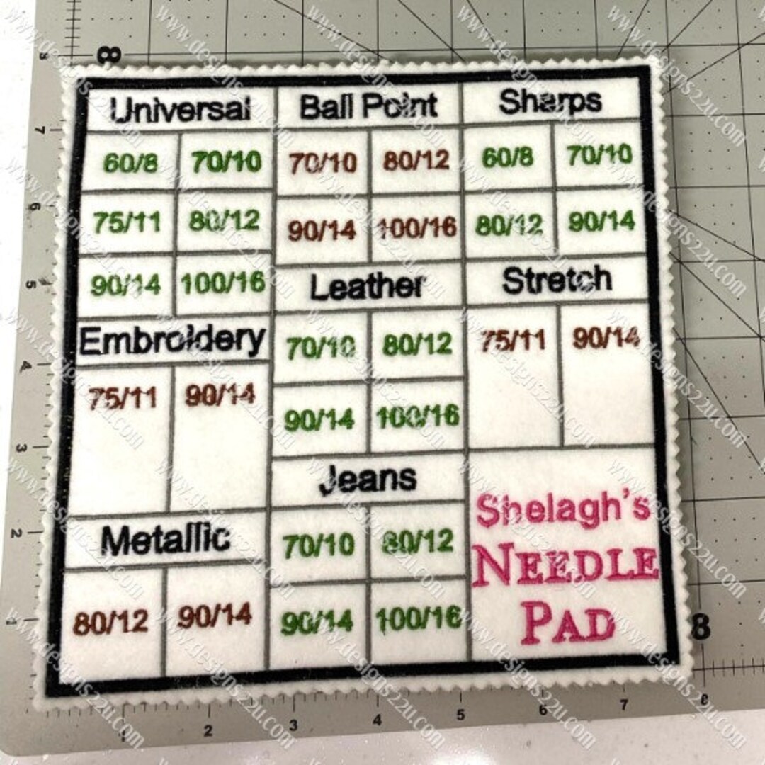 8x8 ITH Needle Pad With Satin Edge Digitized Machine Embroidery Design ...