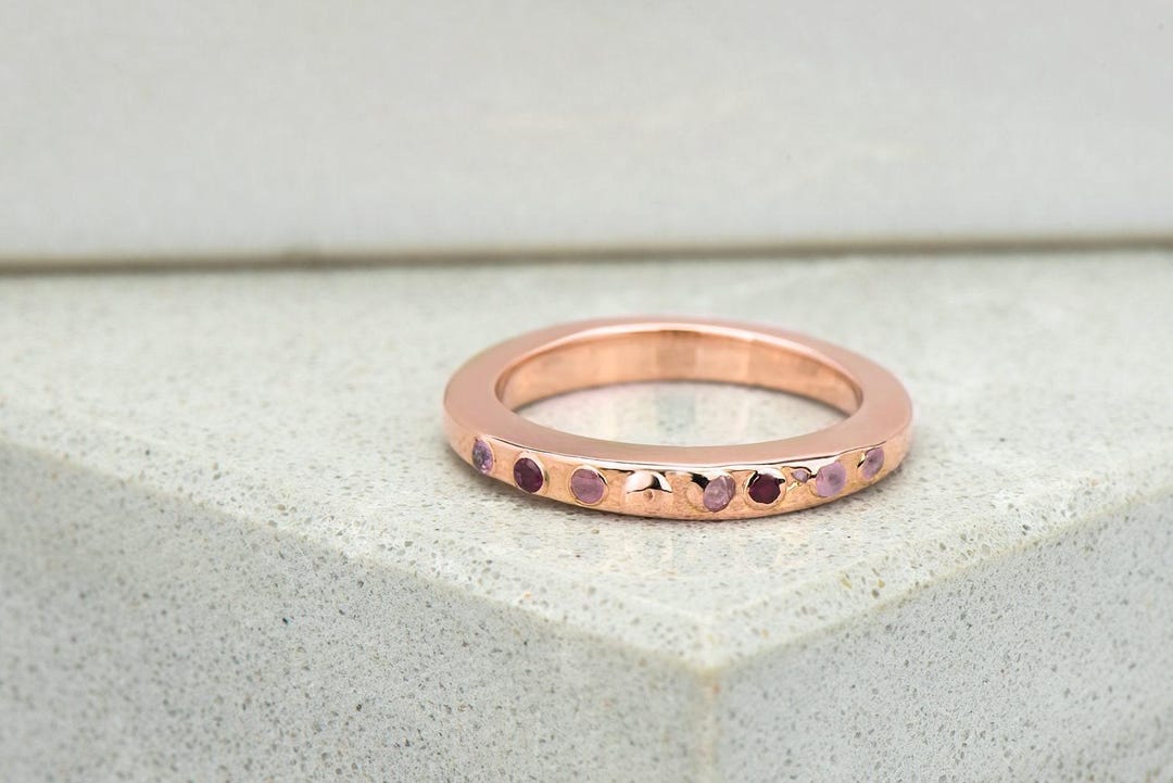 Pink Sapphire Kimberlite Ring in Rose Gold - Etsy