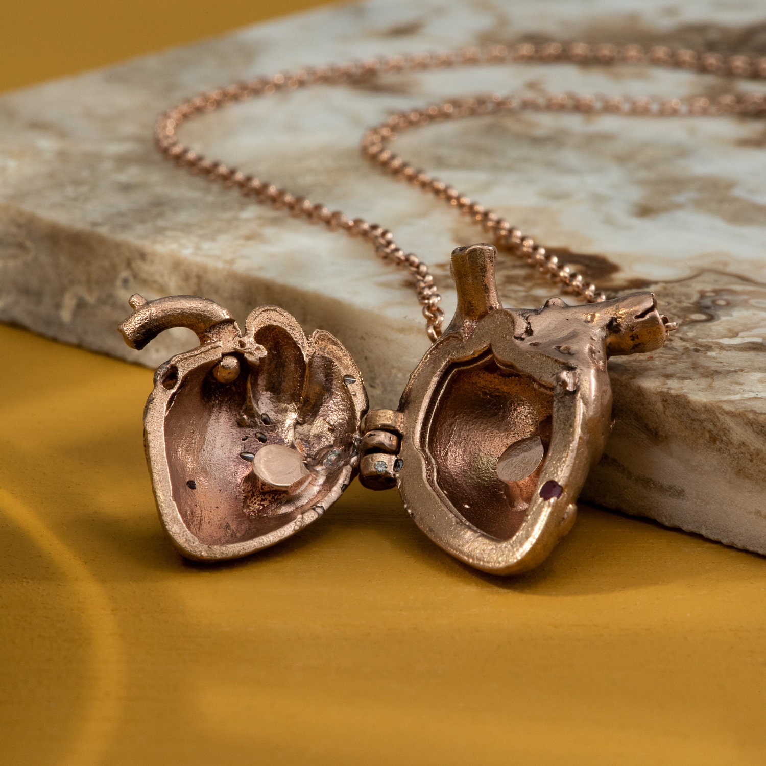 Kimberlite Heart Locket in Rose Gold - Etsy