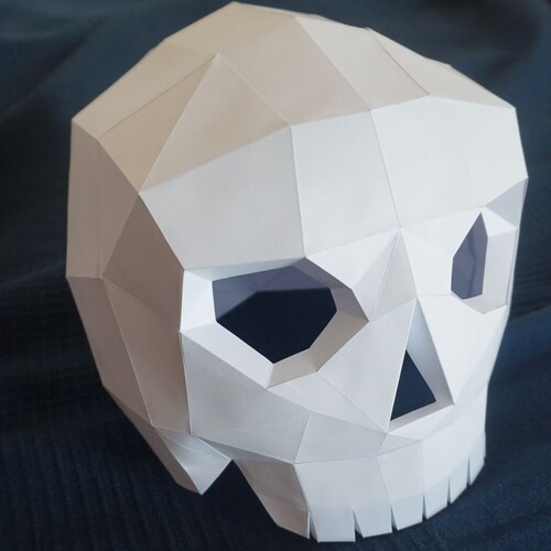 Skull Mask 3D Papercraft Template Low Poly Paper Mask Unique - Etsy