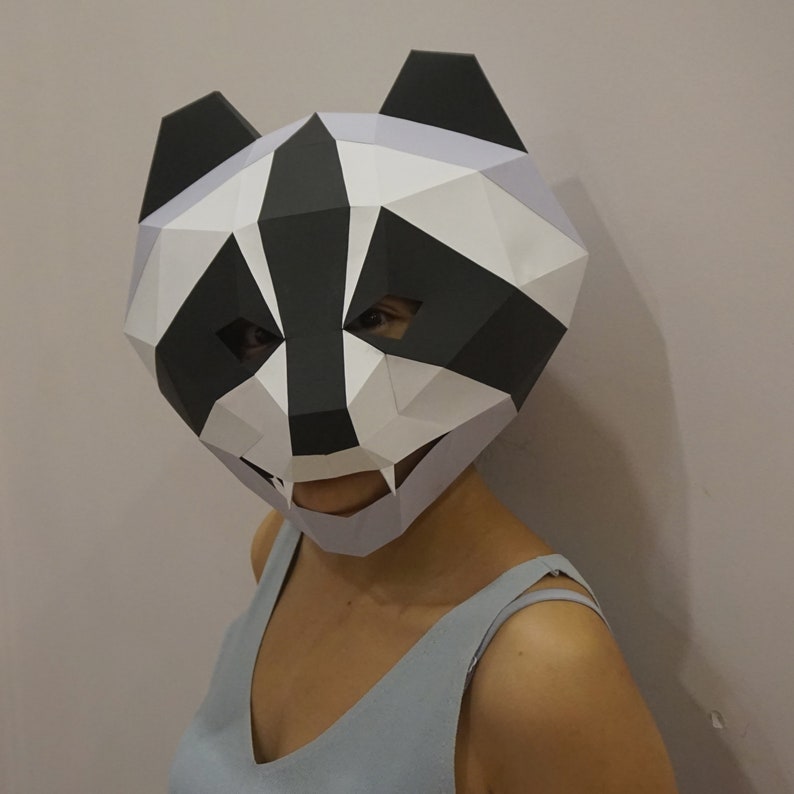 Raccoon Papercraft Mask - Etsy
